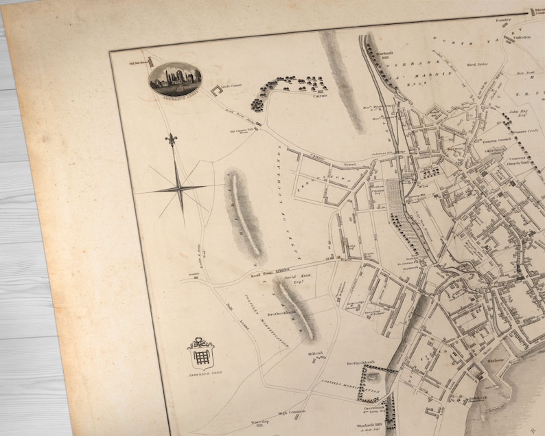 Arbroath Antique Map Fine Art Print Antique Map of Aberbrothock, Angus ...