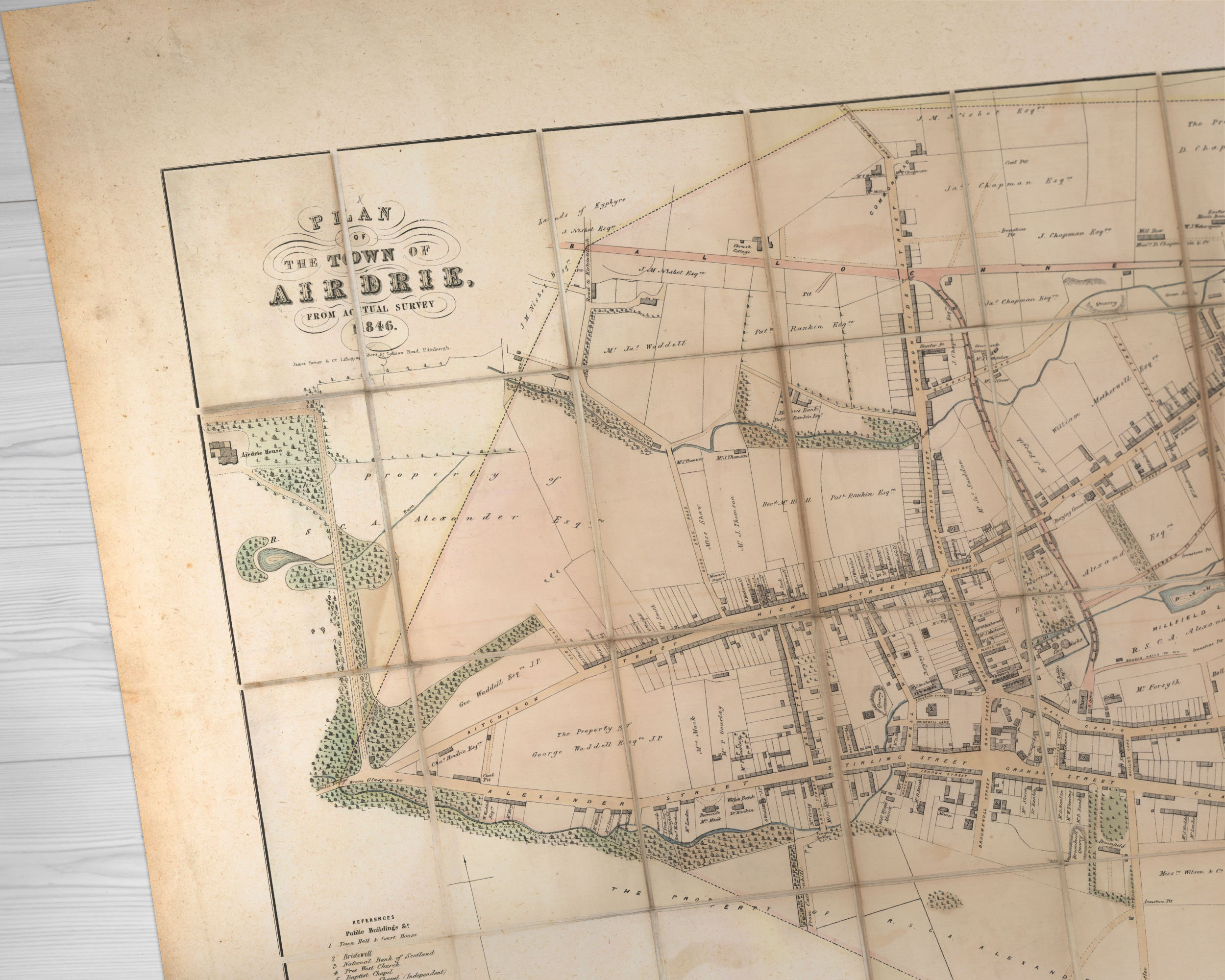 Old Map of Airdrie Old Map Print Airdrie Old Map, Airdrie Vintage Map ...