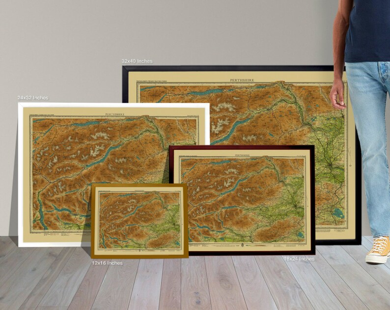 Old Map of Perthshire | Perth, Aberfeldy, Crieff, Killin, Tyndrum ...