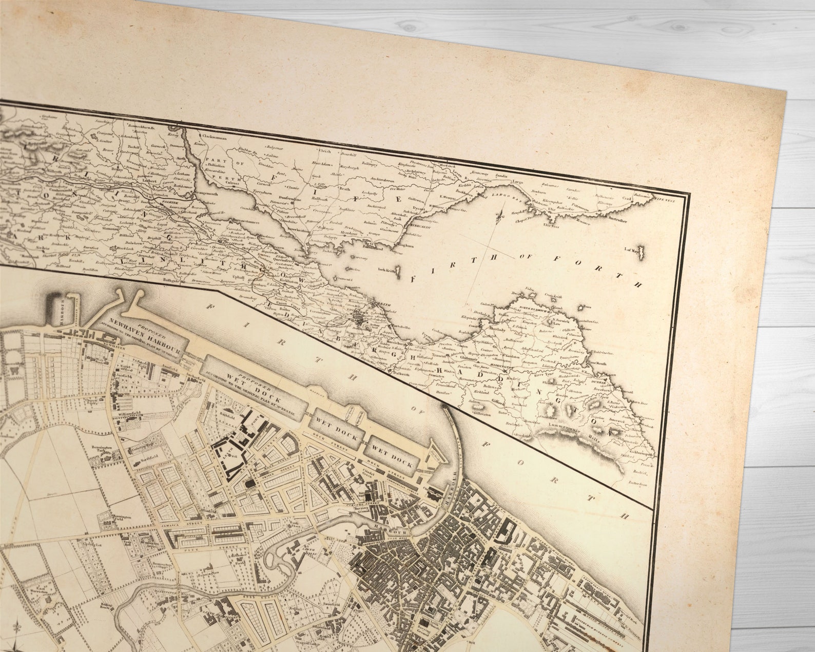 Old Map of Leith | Old Map Print | Leith Old Map, Leith Vintage Map ...