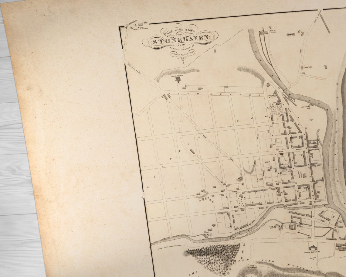 Old Map of Stonehaven Old Map Print Stonehaven Old Map - Etsy UK