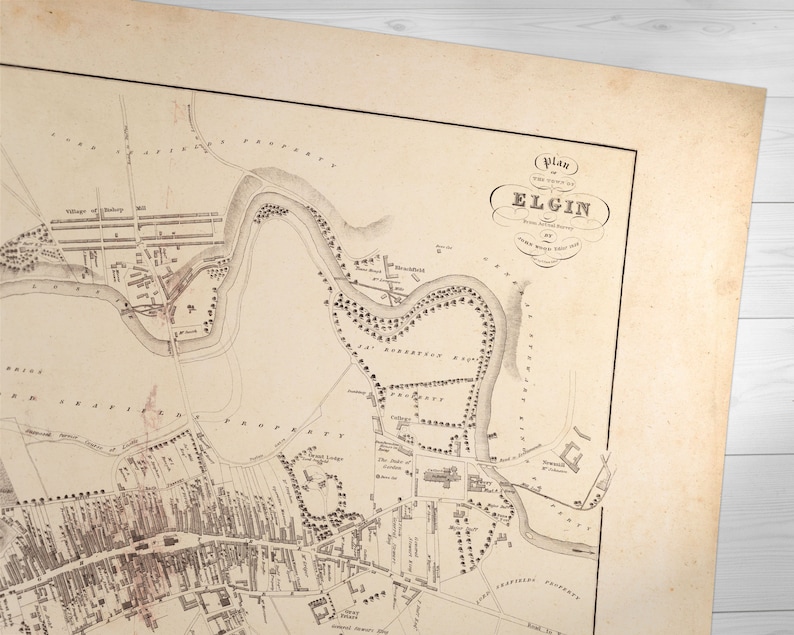 Old Map of Elgin Old Map Print Elgin Old Map Elgin - Etsy