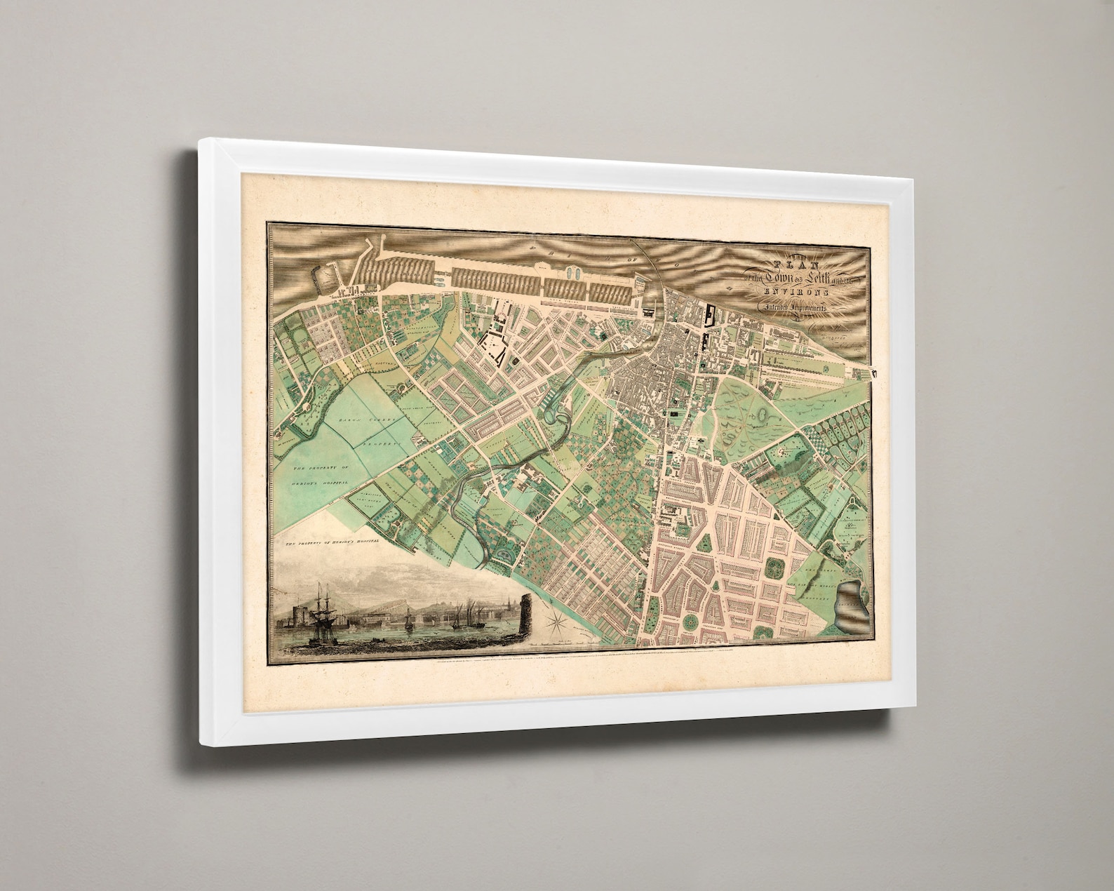 Old Map of Leith | Fine Art Print | Vintage Town Survey in Leith ...