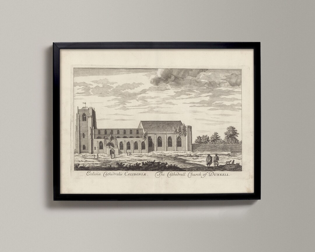 The Cathedrall Church of Dunkeld | Historical Scottish Town Drawing ...