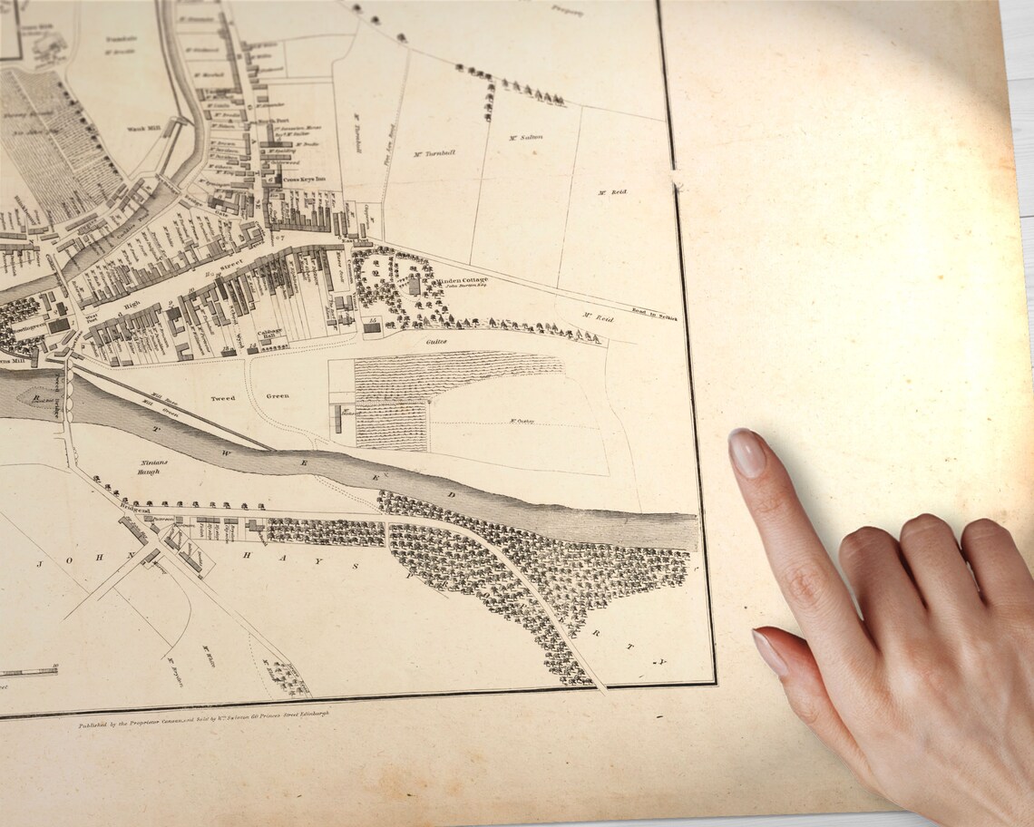 Old Map of Peebles Old Map Print Peebles Old Map Peebles | Etsy UK