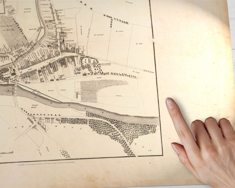Old Map of Peebles | Old Map Print | Peebles Old Map, Peebles Vintage ...