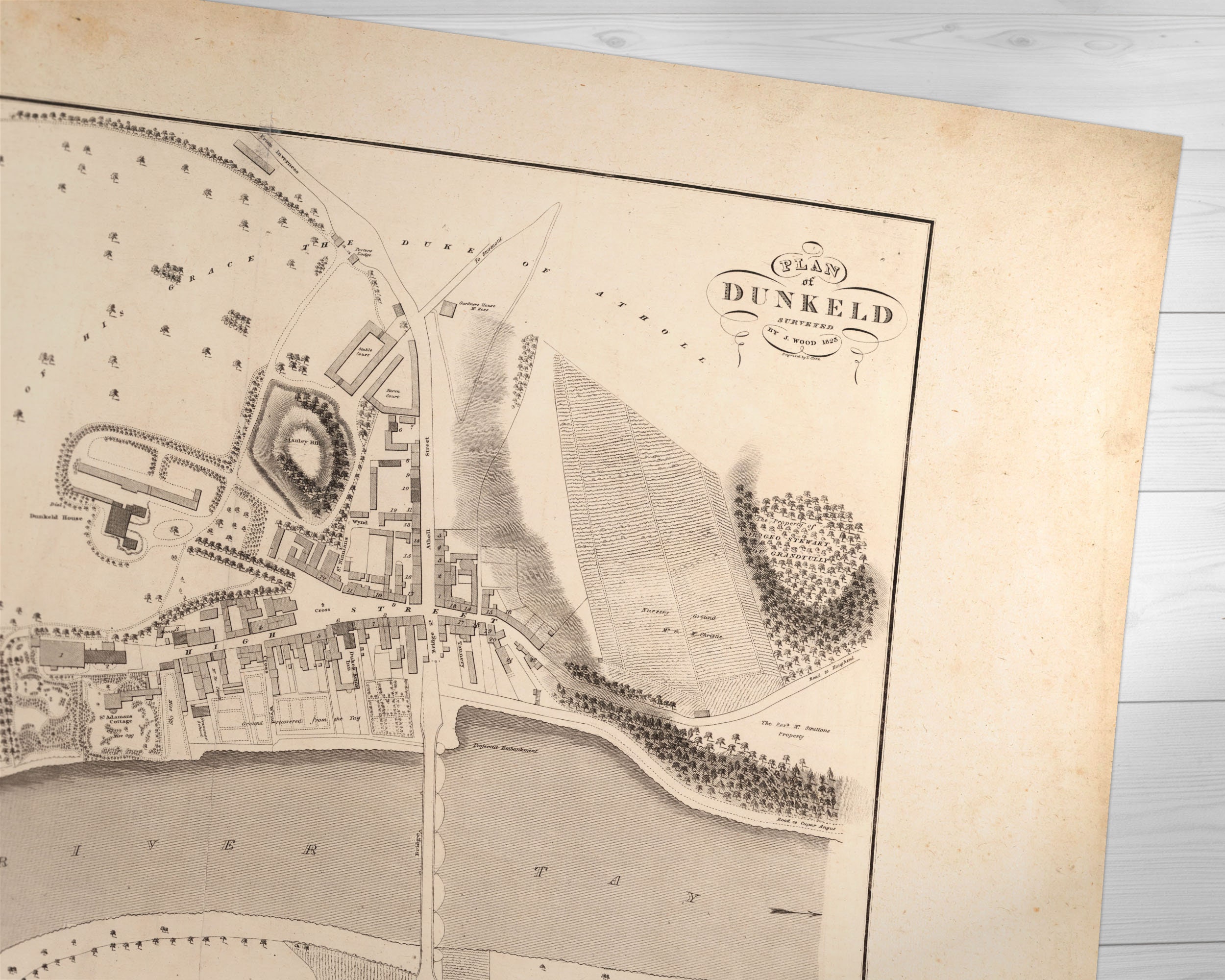 Old Map of Dunkeld | Old Map Print | Dunkeld Old Map, Dunkeld Vintage ...