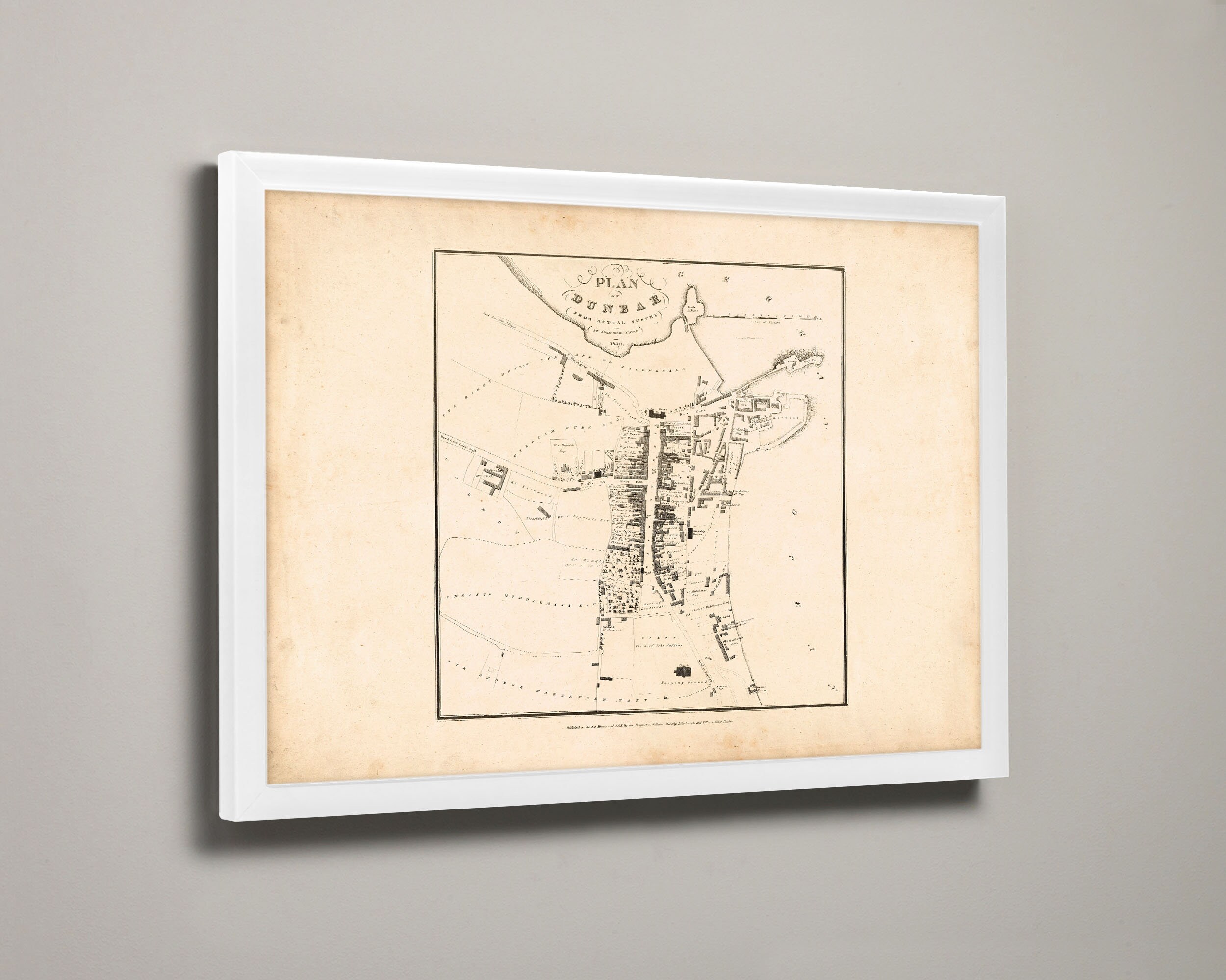 Old Map of Dunbar | Old Map Print | Dunbar Old Map, Dunbar Vintage Map ...