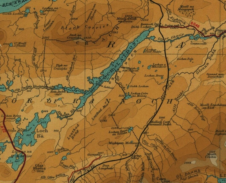 Old Map of Perthshire Perth Aberfeldy Crieff Killin - Etsy Ireland