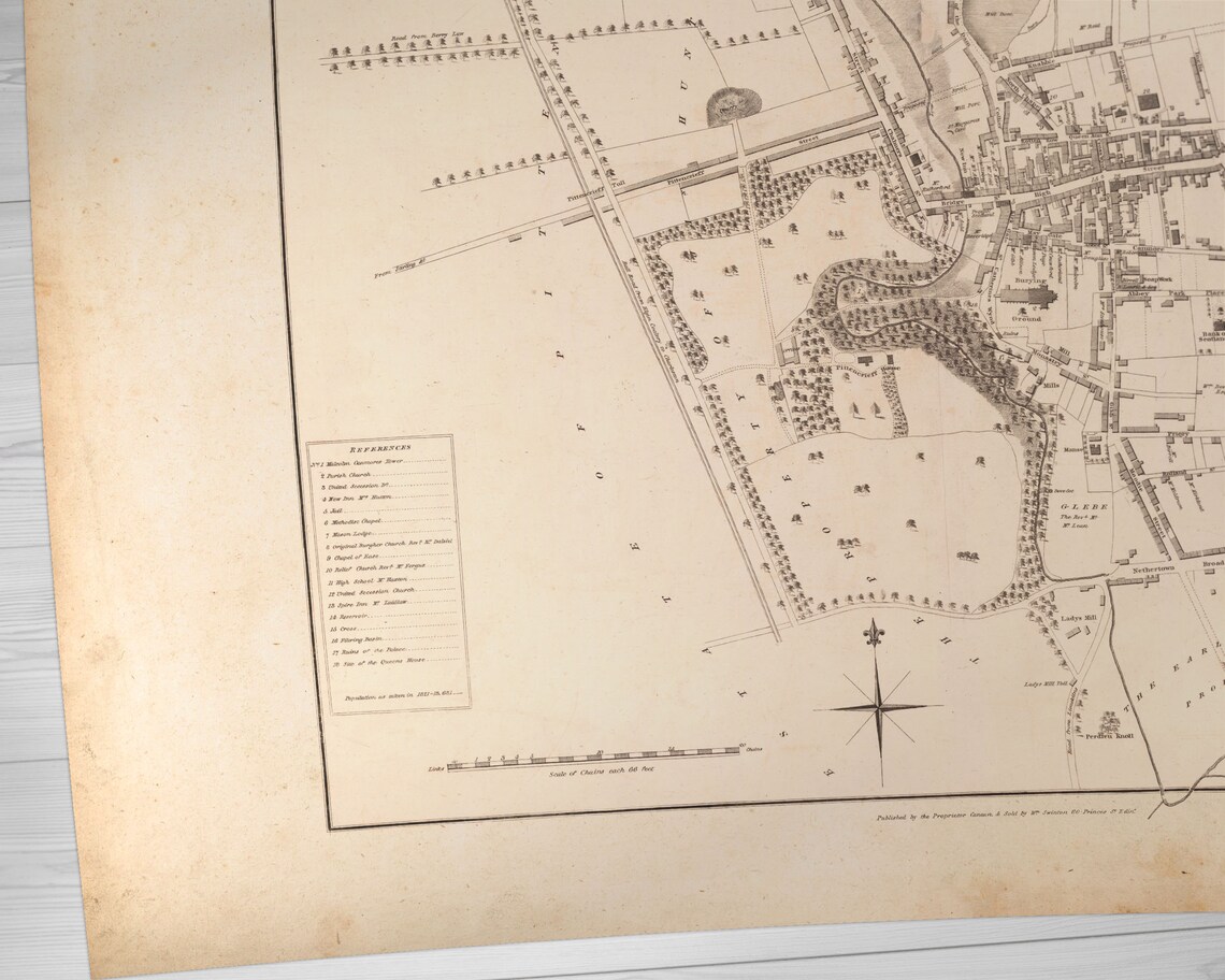 Old Map of Dunfermline | Old Map Print | Dunfermline Old Map ...