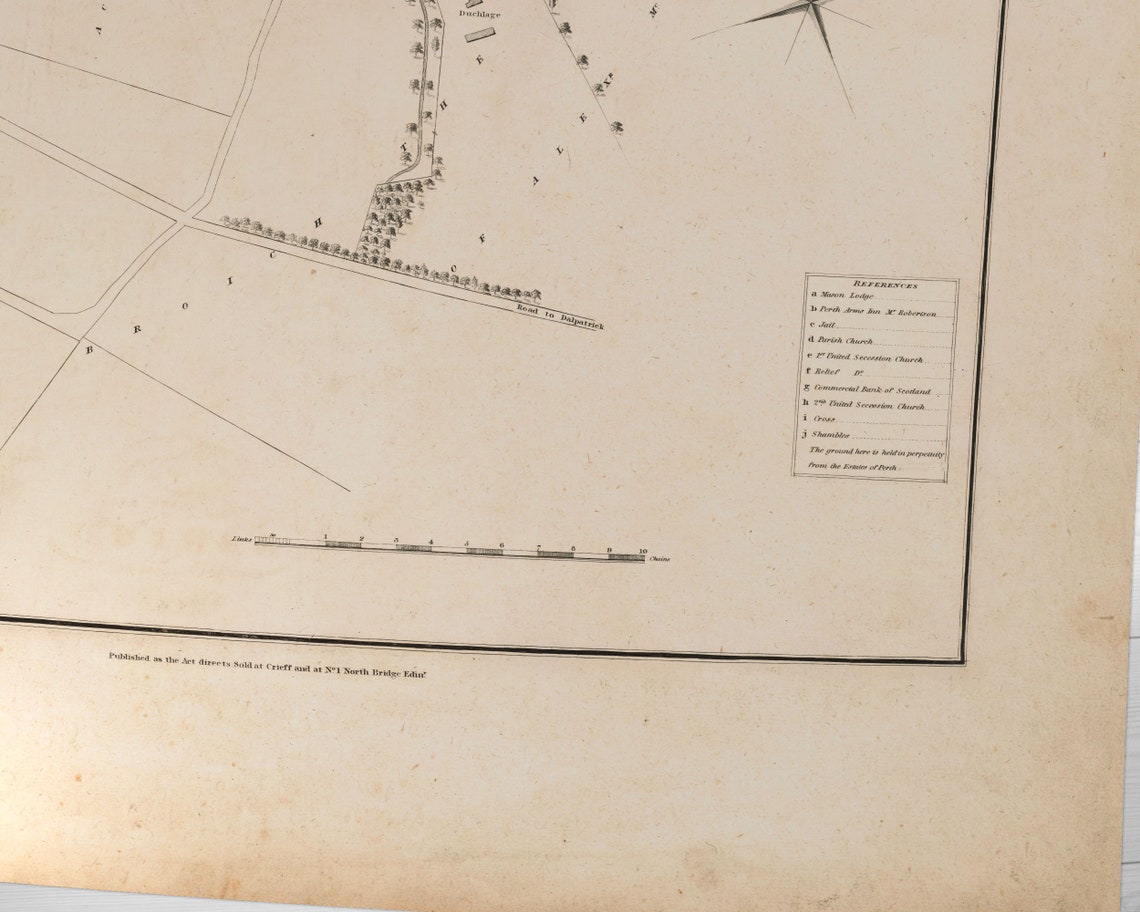 Old Map Of Crieff Old Map Print Crieff Old Map Crieff | Etsy
