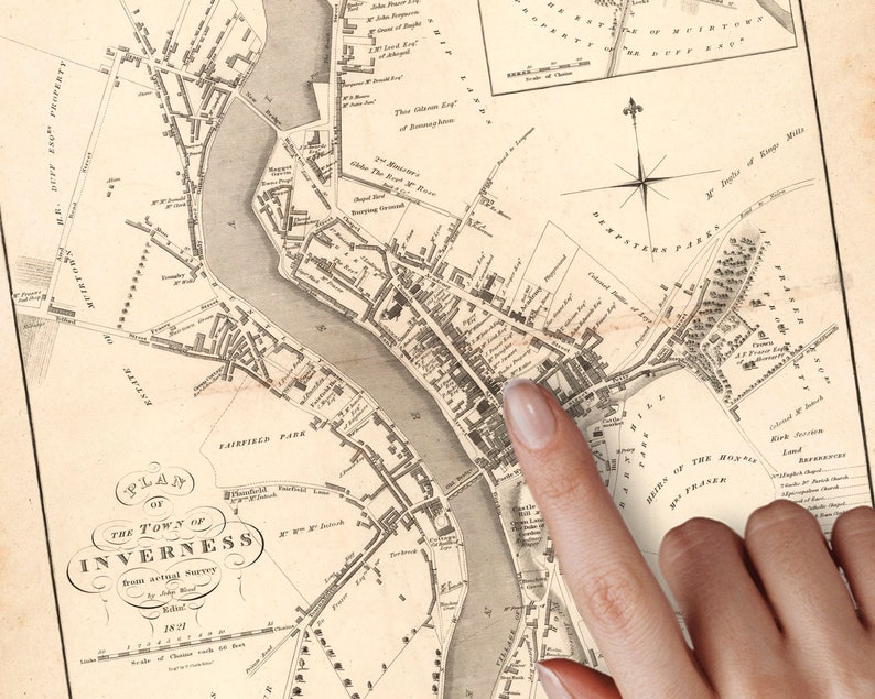 Old Map Of Inverness Old Map Print Inverness Old Map | Etsy