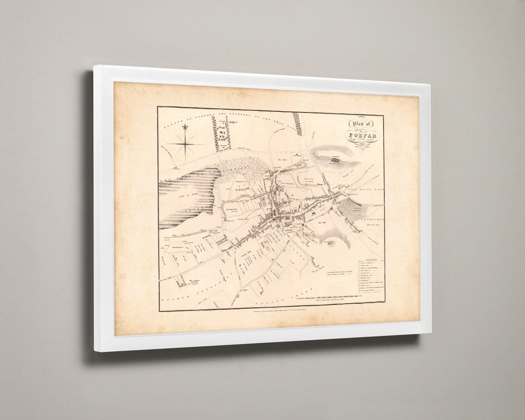 Forfar Old Map | Giclée Fine Art Print | Antique Town Plan, Antique ...
