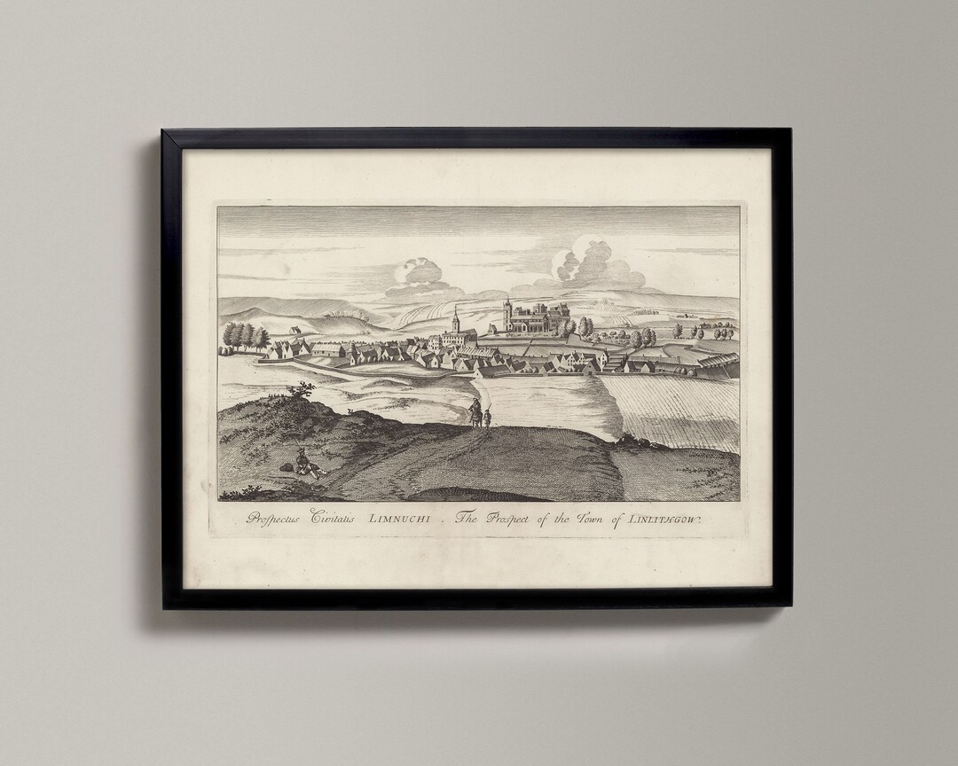 The Prospect and Town of Linlithgow | Historical Scottish Town Drawing ...