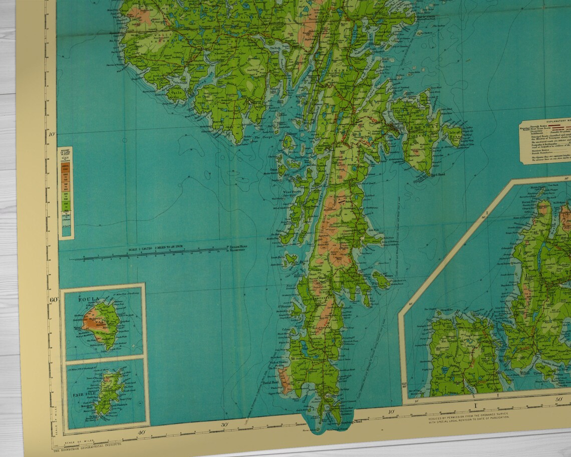 Old Map of Shetland | Lerwick, Fair Isle, Scalloway, Bressay, Bigton ...