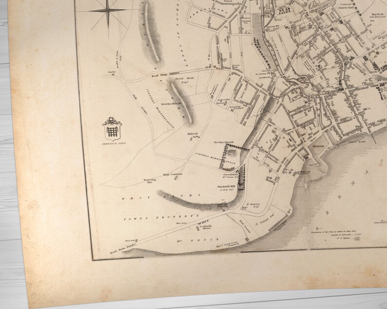 Arbroath Antique Map Fine Art Print Antique Map of | Etsy UK