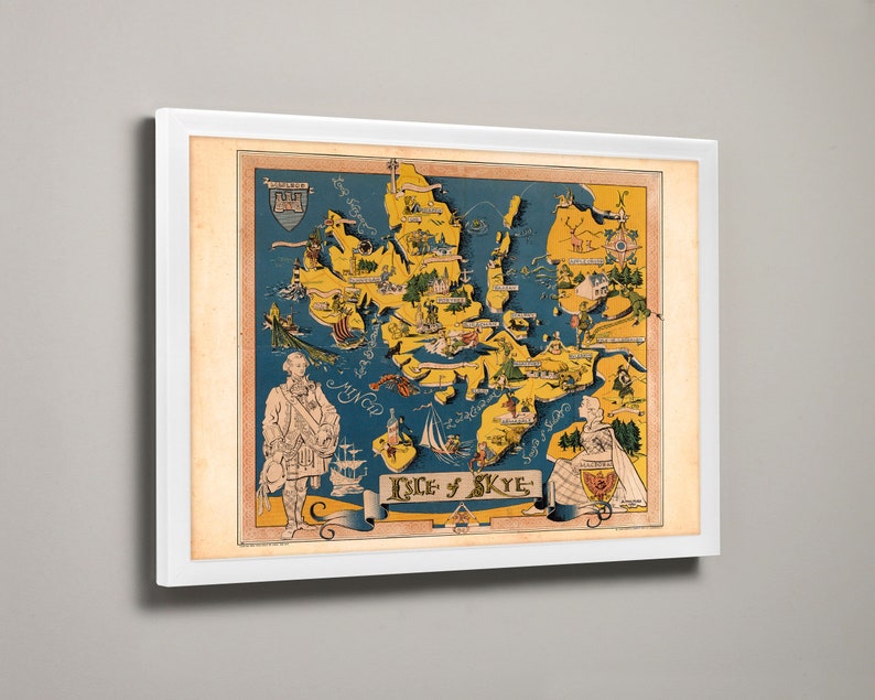 Map of Skye | Vintage Touring Map Showing the Isle of Skye, Scotland ...