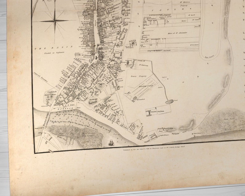 Old Map of Montrose Fine Art Print Vintage Town Survey in Angus ...