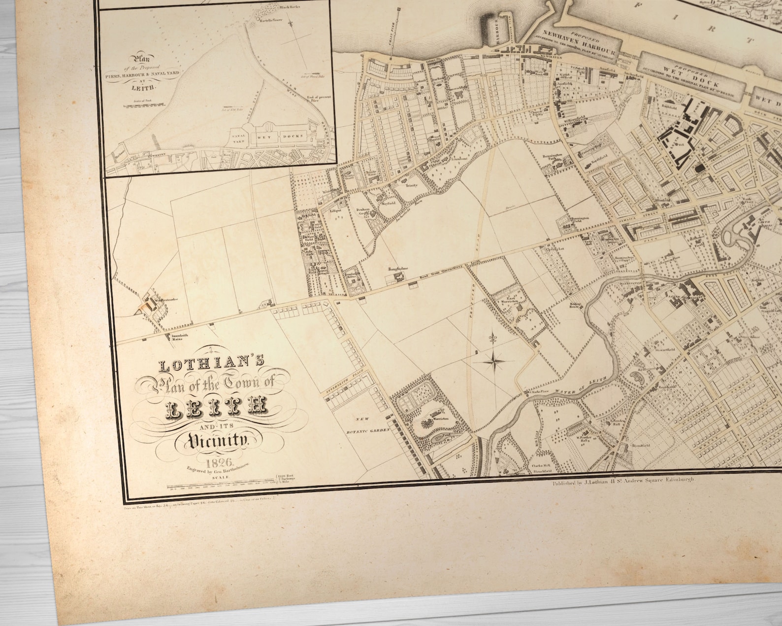 Old Map of Leith Old Map Print Leith Old Map, Leith Vintage Map, Leith ...