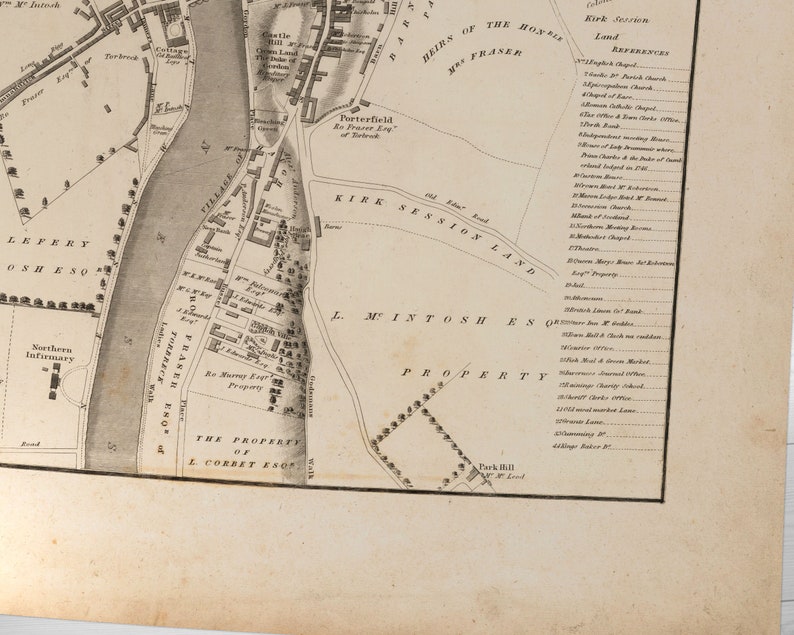 Old Map of Inverness Old Map Print Inverness Old Map, Inverness Gift ...