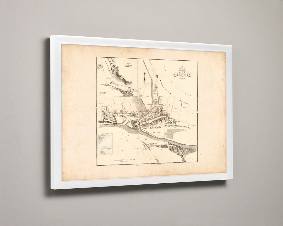 Old Map of Peebles | Old Map Print | Peebles Old Map, Peebles Vintage ...