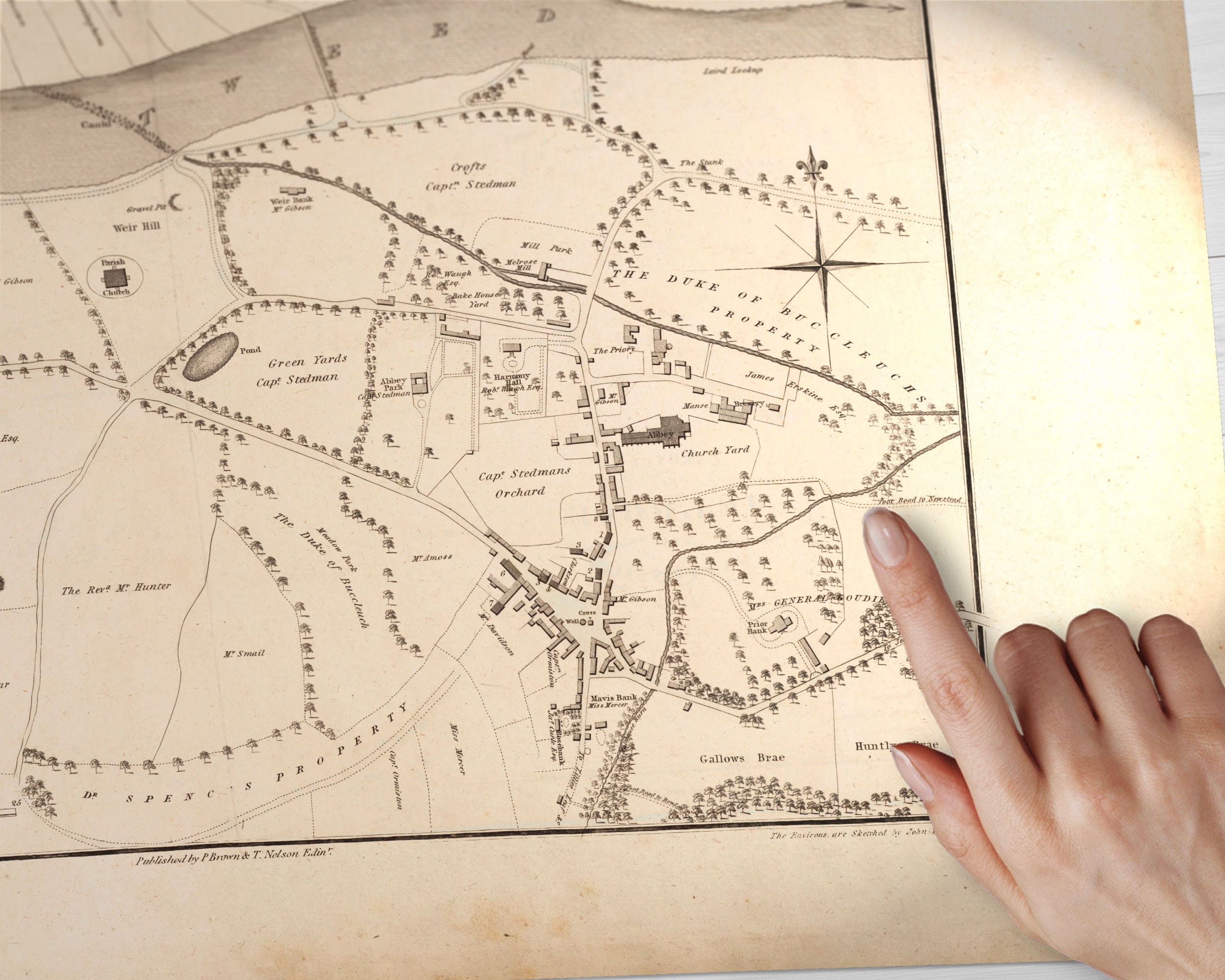 Melrose Vintage Map Fine Art Print Vintage Town Survey in - Etsy UK