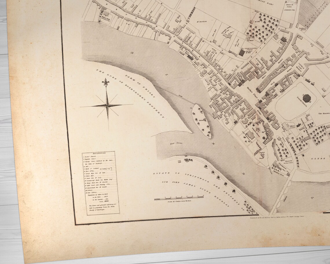 Old Map of Kelso Old Map Print Kelso Old Map Kelso | Etsy UK