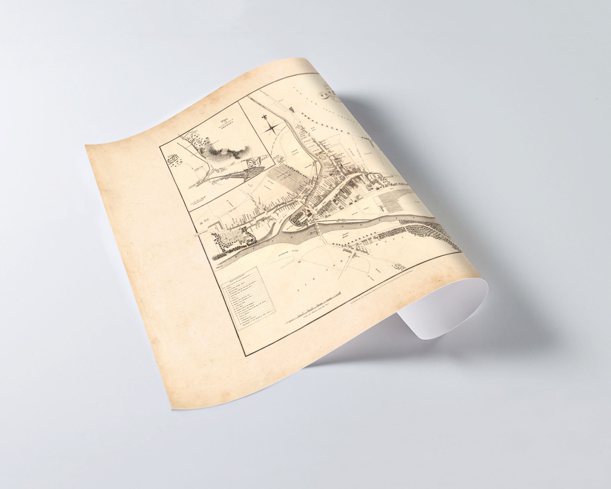 Old Map of Peebles | Old Map Print | Peebles Old Map, Peebles Vintage ...