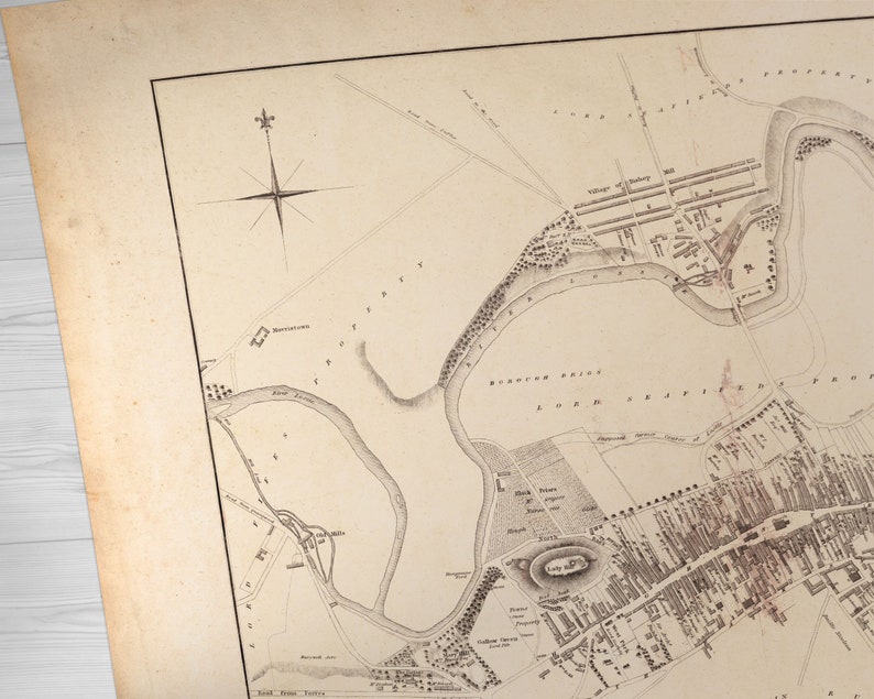 Old Map of Elgin | Old Map Print | Elgin Old Map, Elgin Vintage Map ...