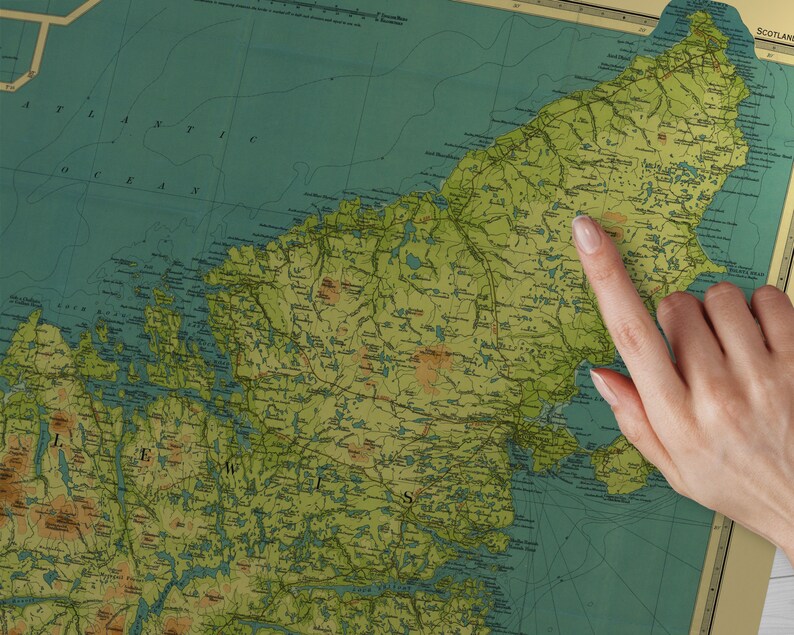 Old Map of Harris, Lewis Outer Hebrides of Scotland, Stornoway ...