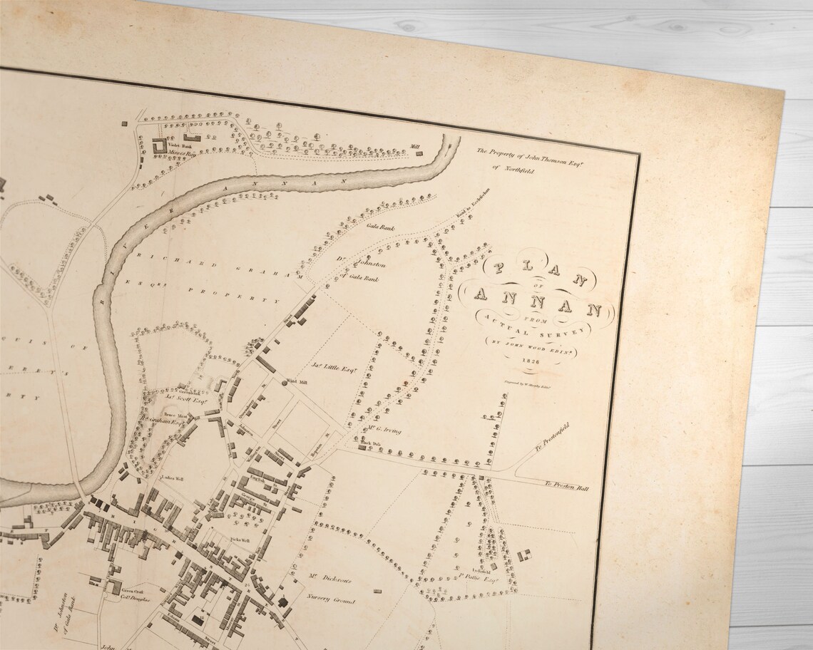 Old Map of Annan | Old Map Print | Annan Old Map, Annan Vintage Map ...
