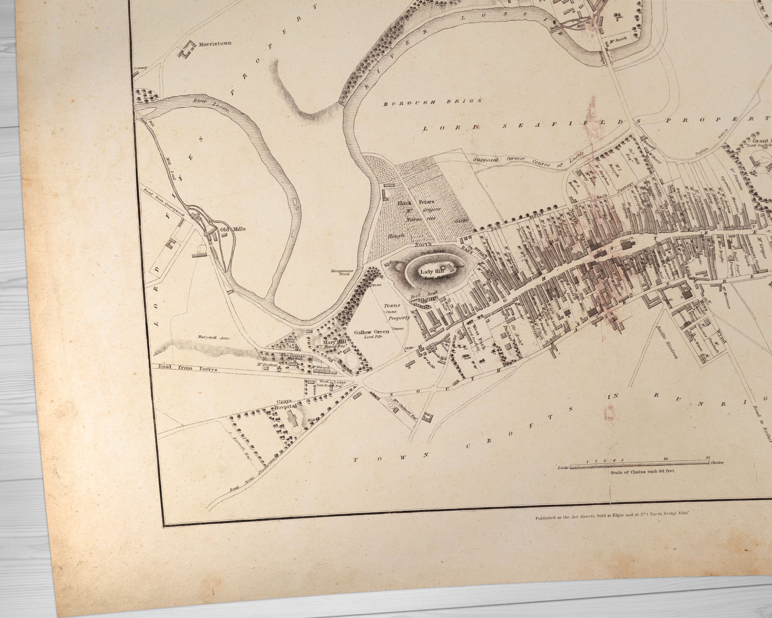 Old Map of Elgin | Old Map Print | Elgin Old Map, Elgin Vintage Map ...