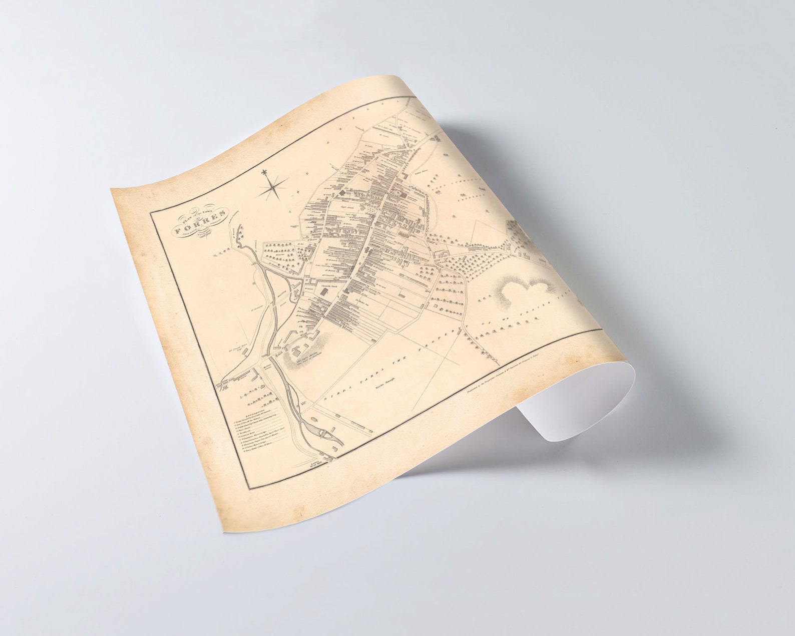 Forres Old Map Giclée Fine Art Print Vintage town plan | Etsy