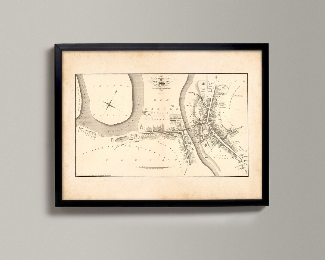 Old Map of Irvine | Old Map Print | Irvine Old Map, Irvine Vintage Map ...