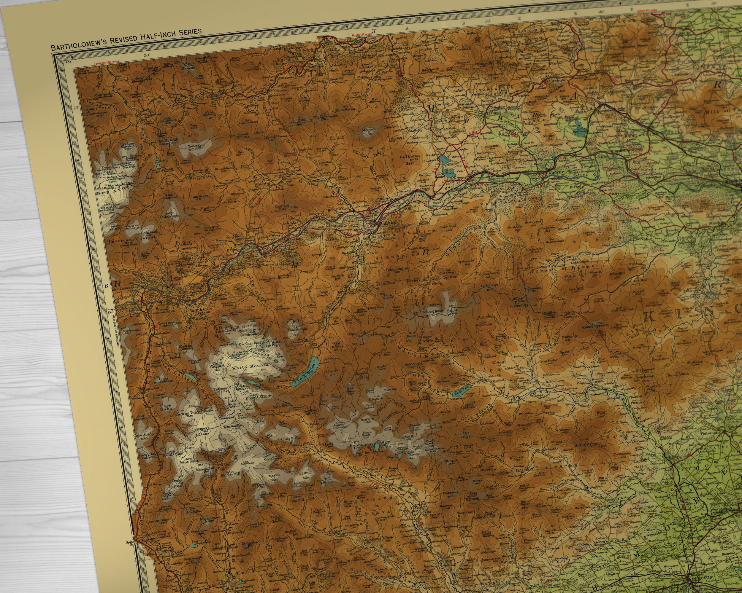 Old Map of Deeside | Aberdeen, Stonehaven, Braemar, Ballater, Tomintoul ...