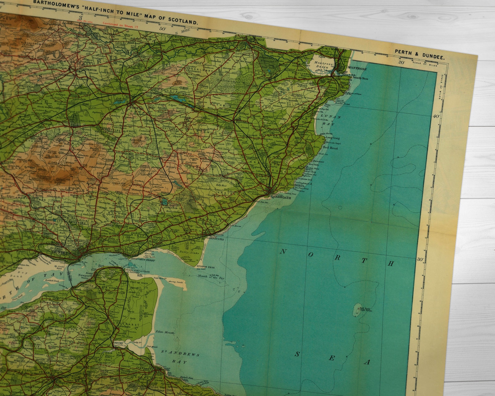 Old Map of Fife & Angus Dundee, St. Andrews, Arbroath, Perth ...