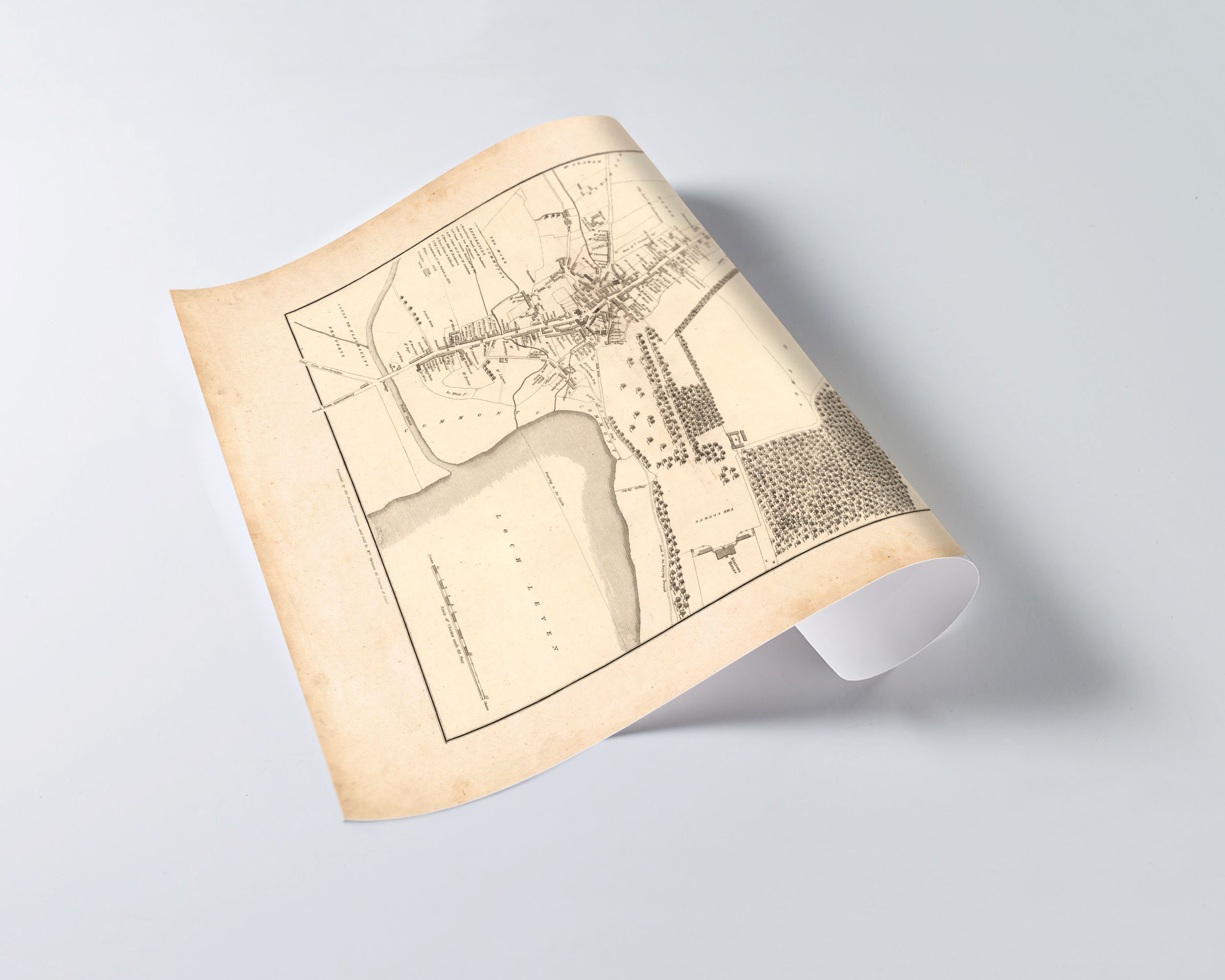 Old Map of Kinross Old Map Print Kinross Old Map, Kinross Vintage Map ...