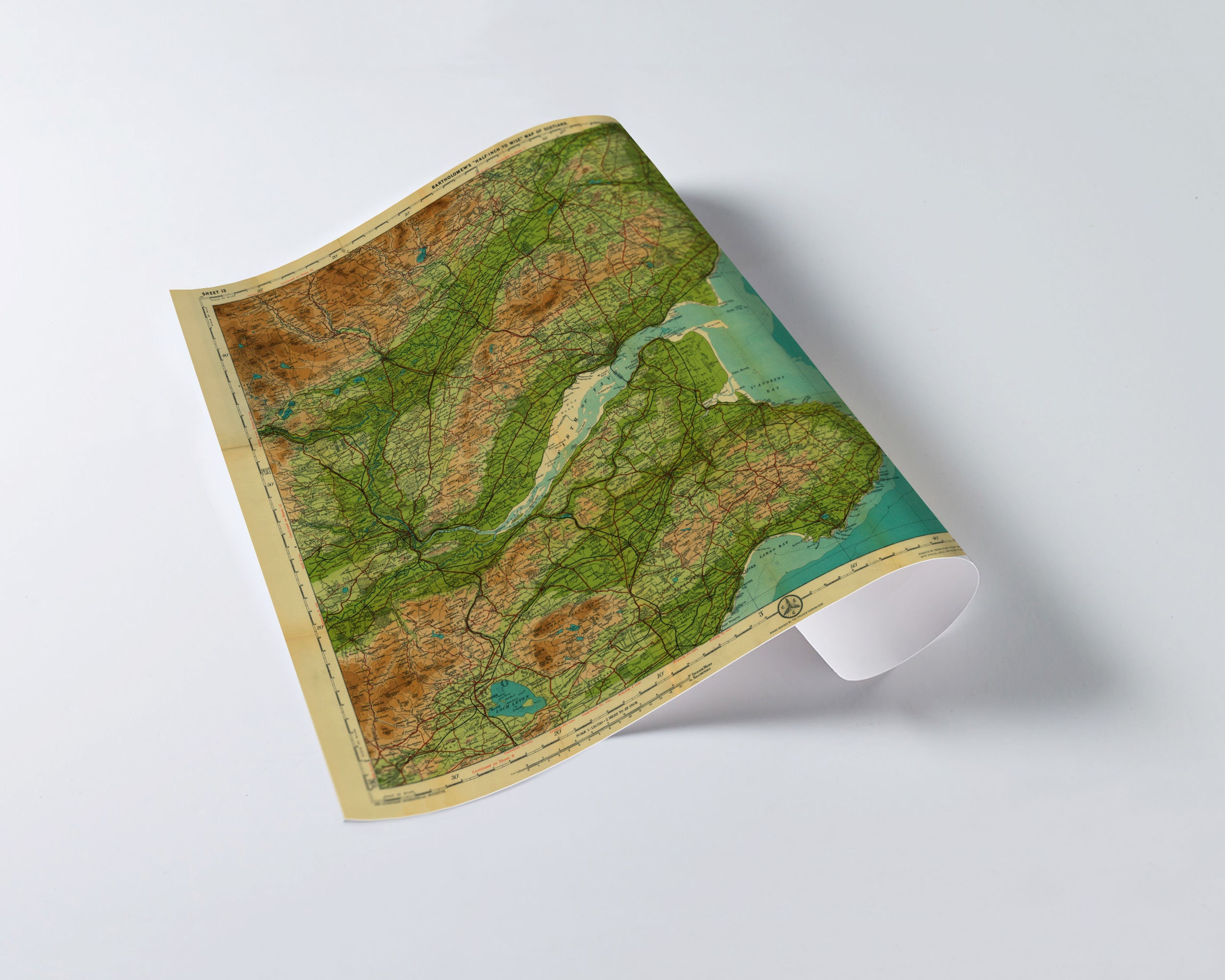 Old Map of Fife & Angus Dundee St. Andrews Arbroath - Etsy UK