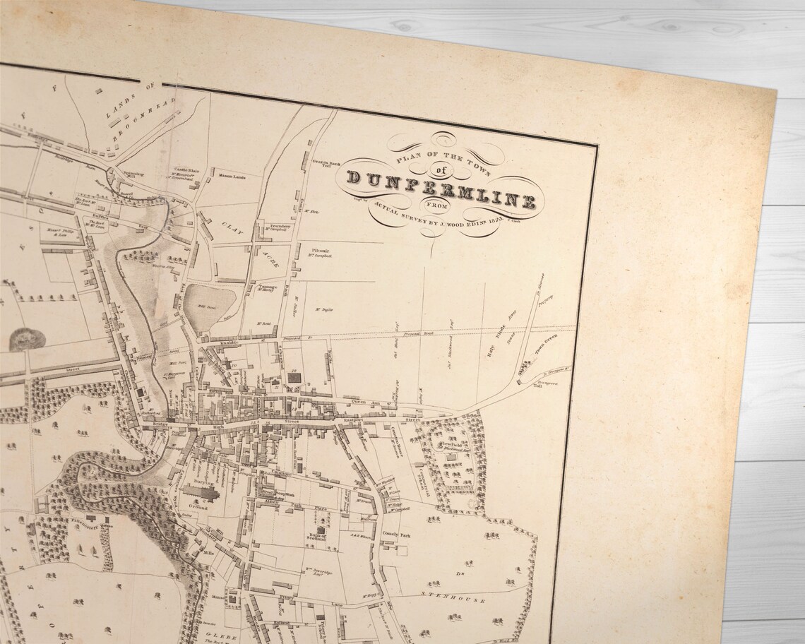 Old Map of Dunfermline | Old Map Print | Dunfermline Old Map ...