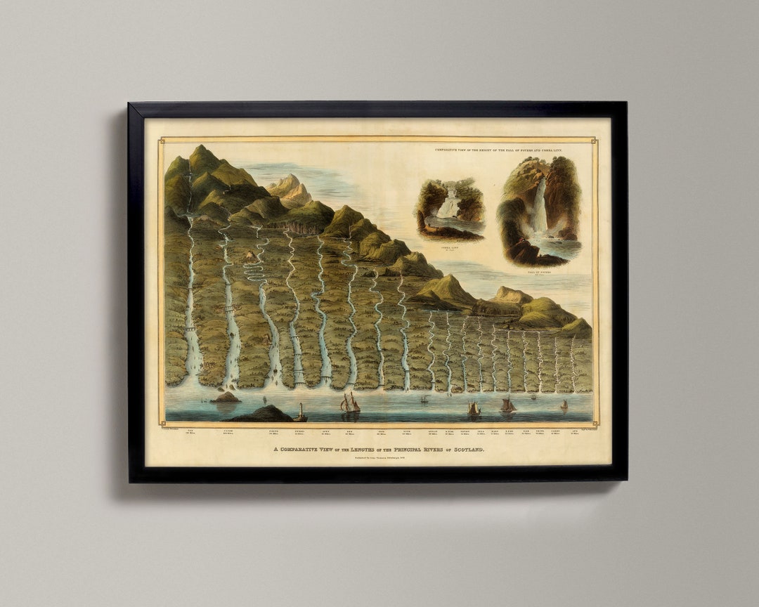 Principal Rivers of Scotland | Old Map of Scottish Rivers | Scottish ...