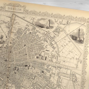 Old Map of Dublin, Historical Map of Dublin, Ireland | Fine Art Print ...