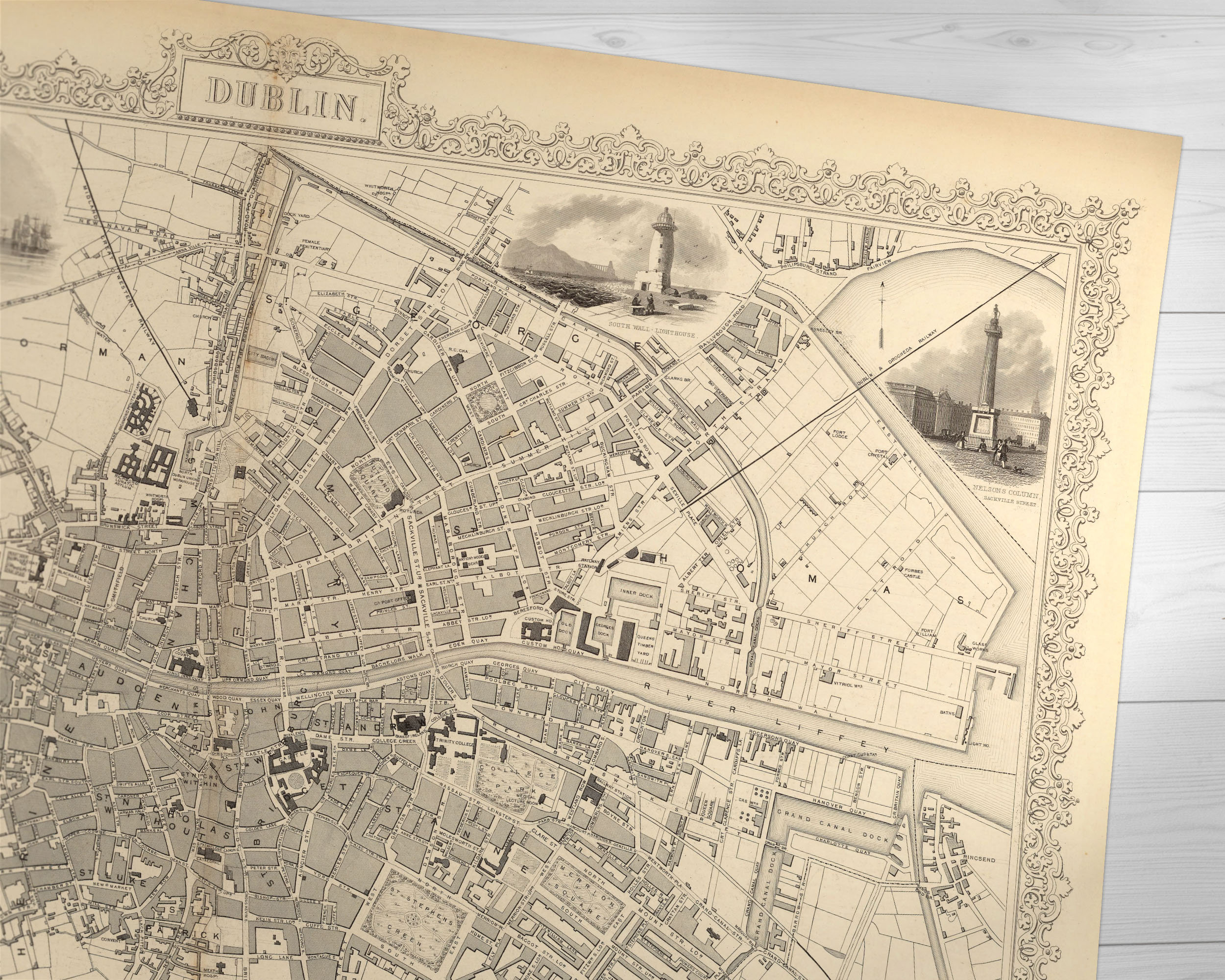 Old Map of Dublin, Historical Map of Dublin, Ireland | Fine Art Print ...