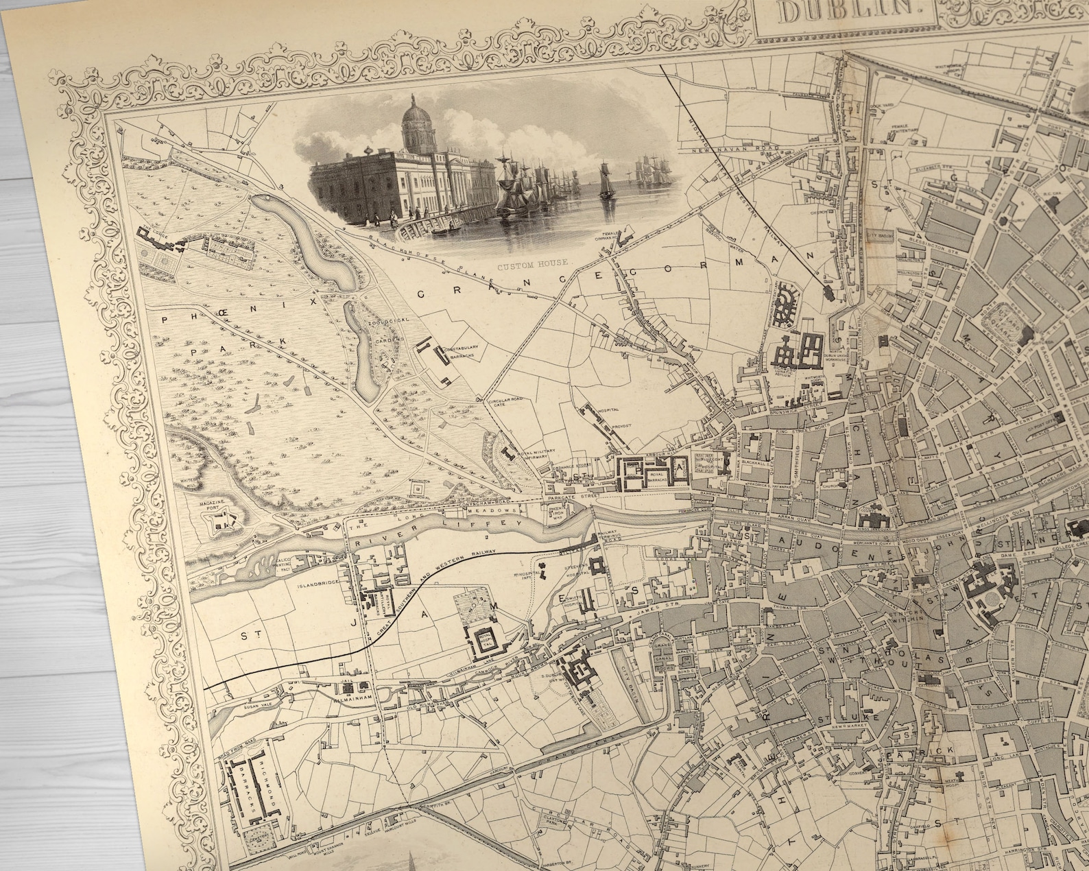 Old Map of Dublin, Historical Map of Dublin, Ireland Fine Art Print of ...