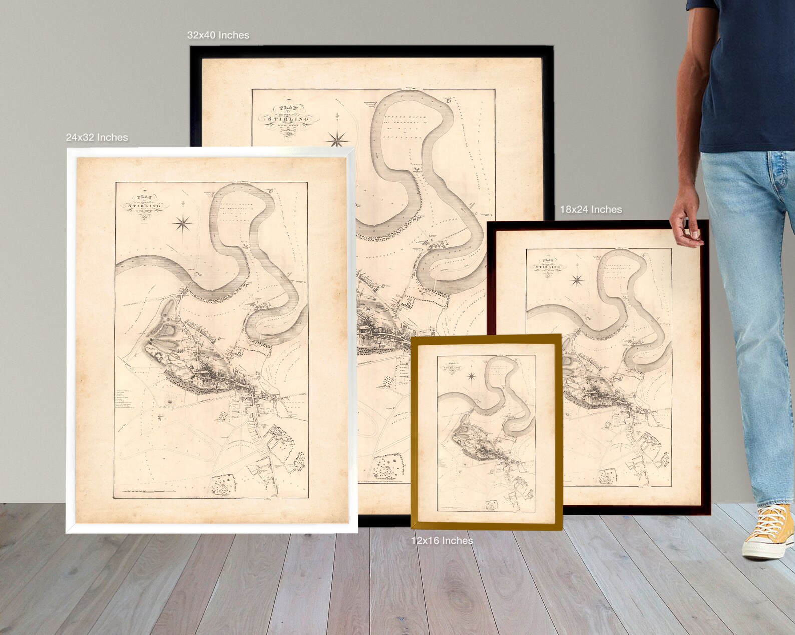 Old Map of Stirling | Old Map Print | Stirling Old Map, Stirling ...
