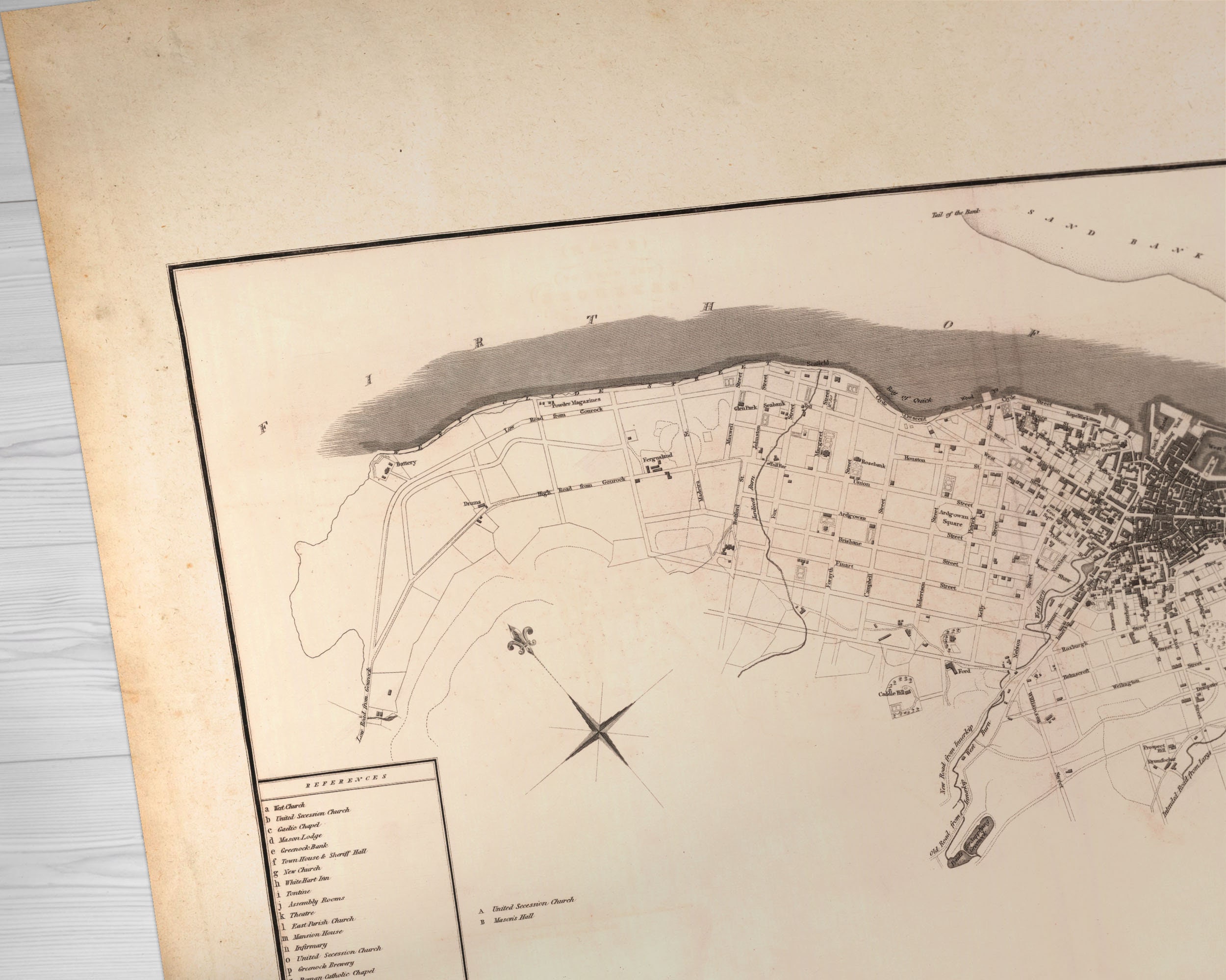 Old Map of Greenock | Old Map Print | Greenock Old Map, Greenock ...
