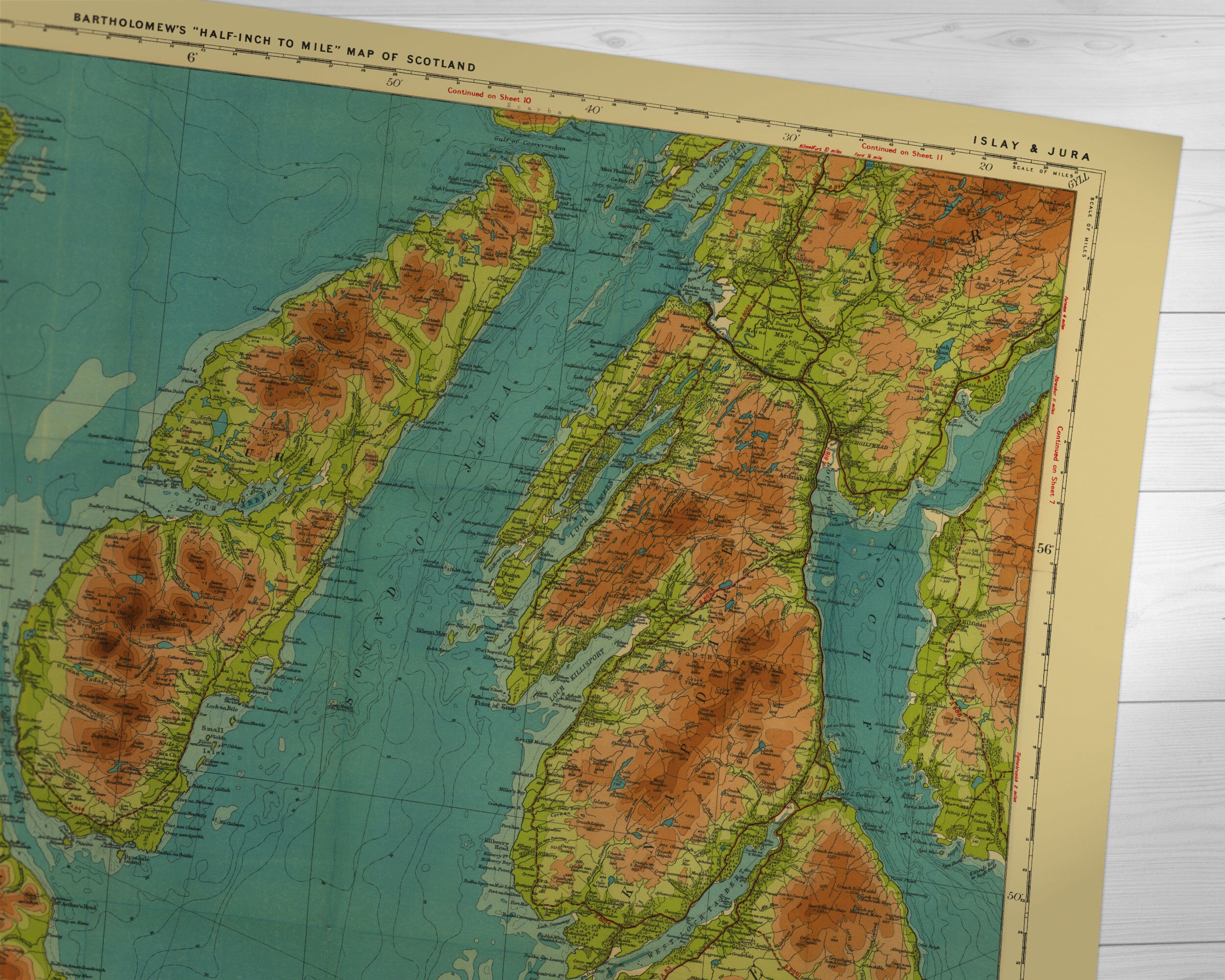 Jura and Islay | Old Map Print | Old Map of Jura, Islay | Bowmore, Port ...