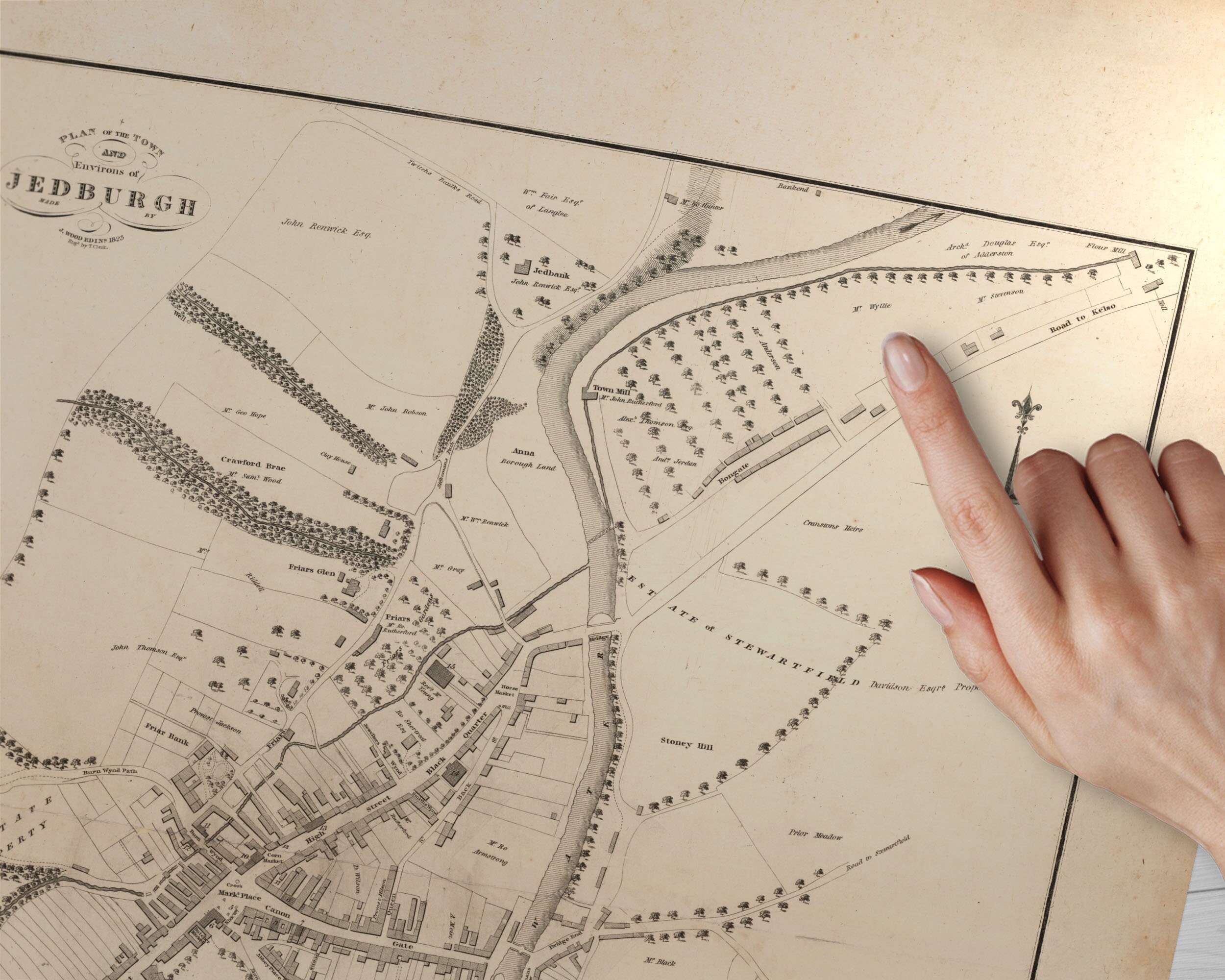 Old Map of Jedburgh Old Map Print Jedburgh Old Map, Jedburgh Vintage ...