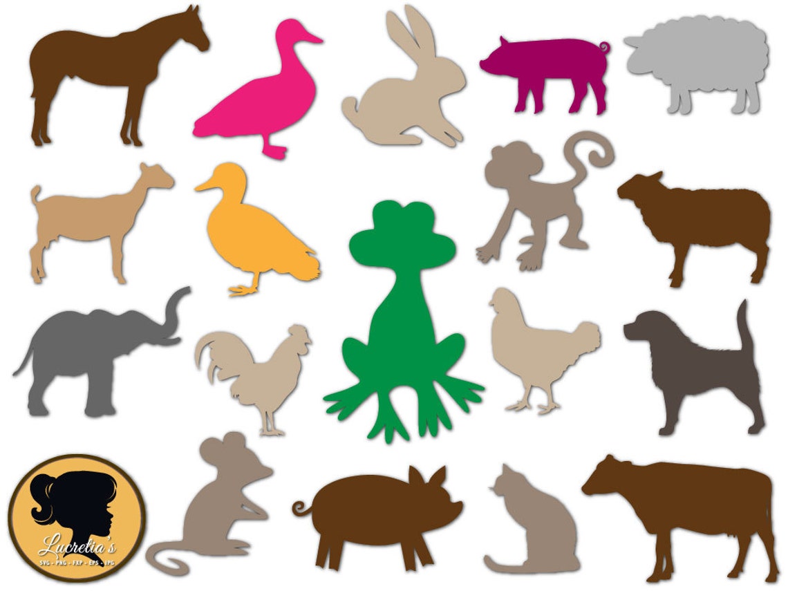 Animals Svg Animals Design Silhouette Cutting File Animals - Etsy