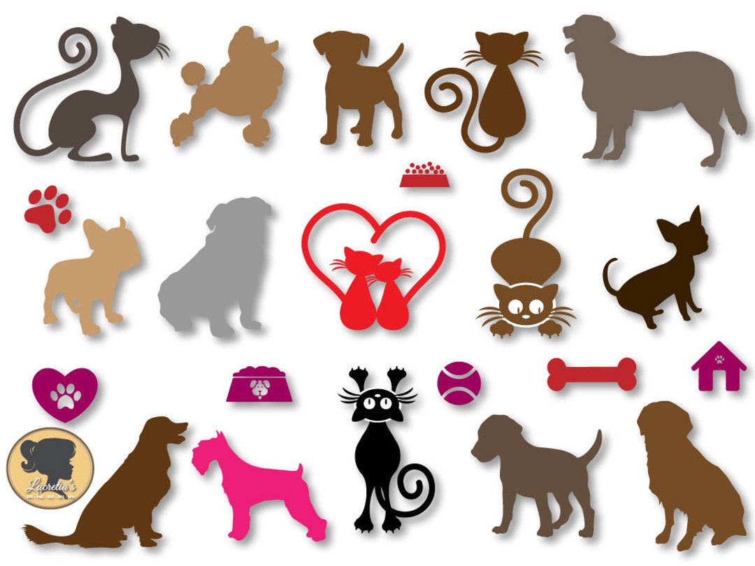 Pets Design Svg - Dogs Svg - Cat Silhouette Svg - Animals Silhouette ...