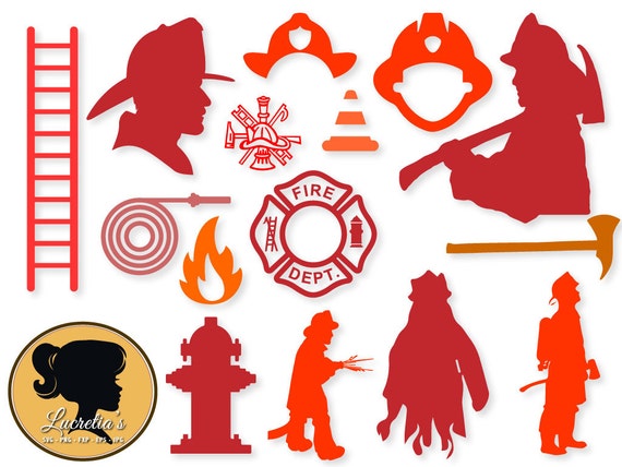 Bombero bombero svg bombero archivos SVG para Silhouette | Etsy México